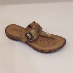 Born | Shoes | Born Gold Metallic Leather Thong Style Sandal | Poshmark